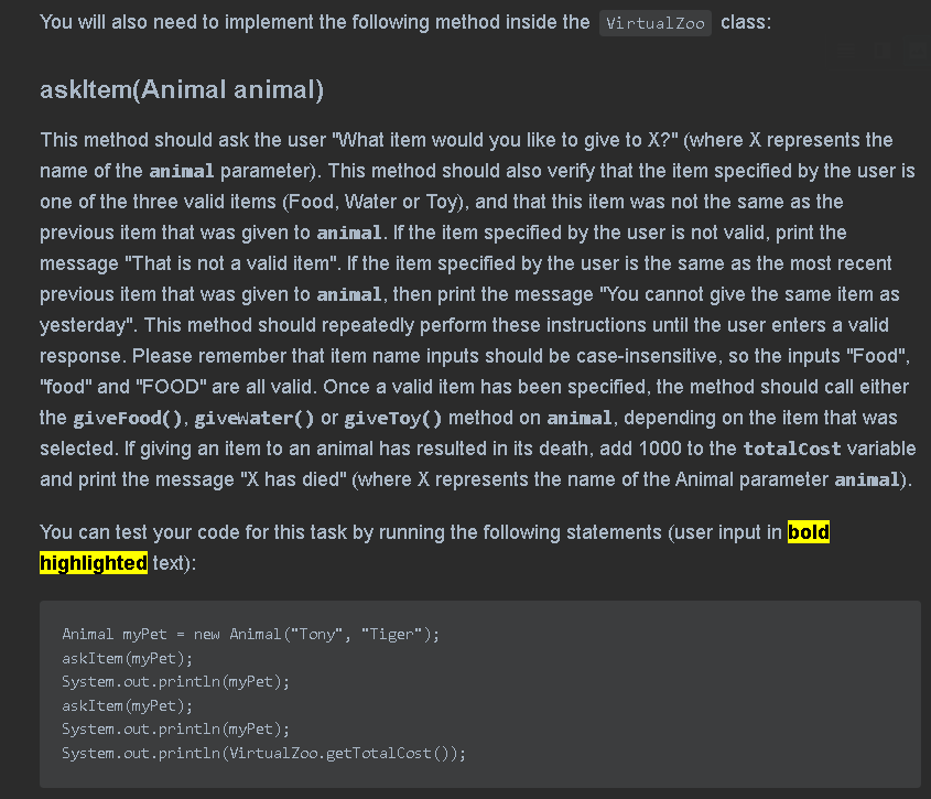 Solved Task 1 - Animal Class Take some time to read through | Chegg.com