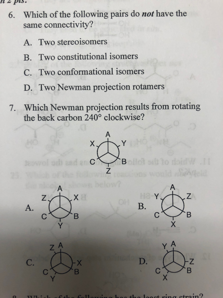 Solved 6. Which of the following pairs do not have the same | Chegg.com