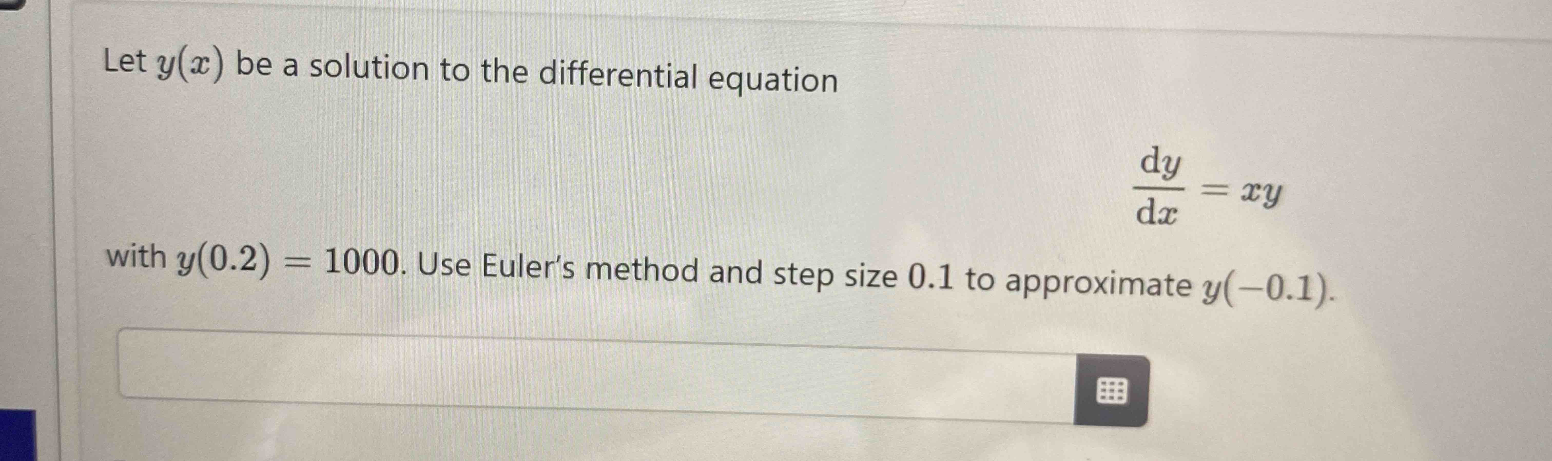 Solved Let y(x) be ﻿a solution to ﻿the differential | Chegg.com