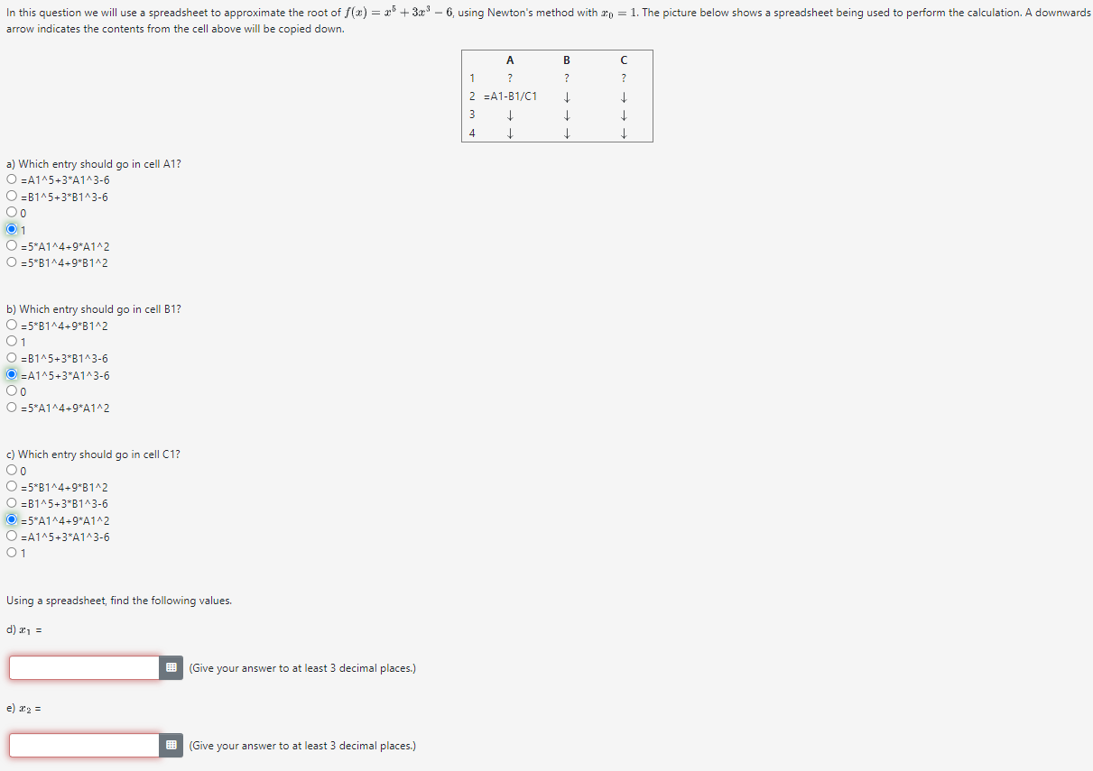 Using a spreadsheet, find the following values. d) \( | Chegg.com