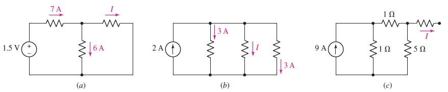 Solved Determine the current labeled "I" in each of | Chegg.com
