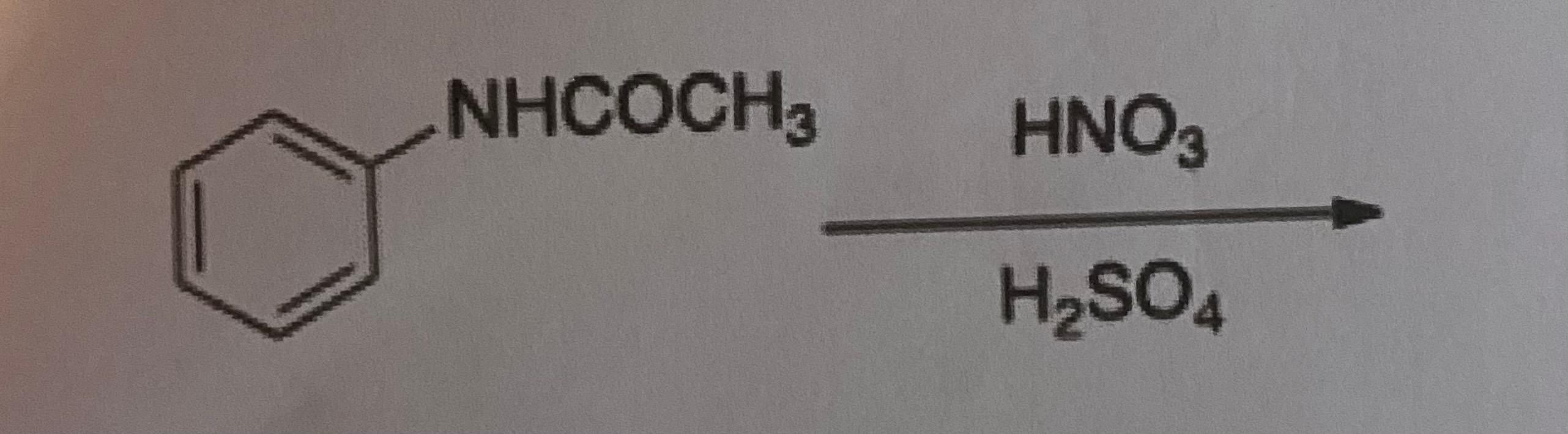 Solved NHCOCH3 HNO3 H2SO4 | Chegg.com
