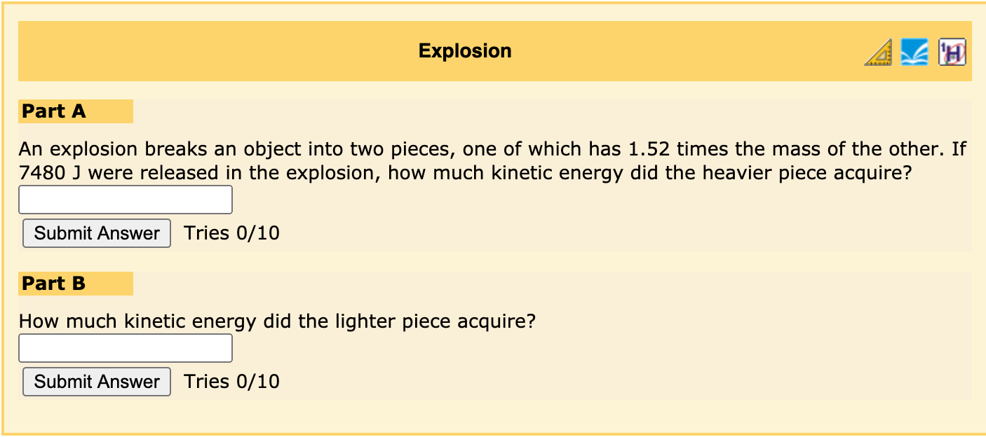 Solved Explosion AH Part A An explosion breaks an object | Chegg.com