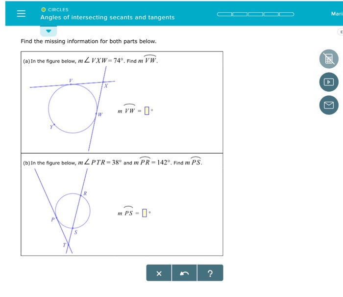 Solved O CIRCLES Mari -Angles of intersecting secants and | Chegg.com