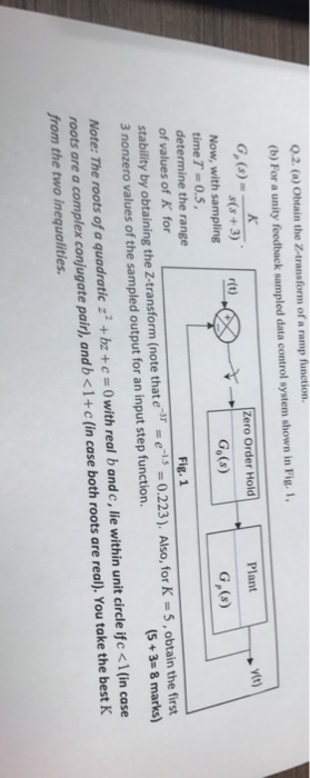Solved 0.2. (a) Obtain the Z-transform of a ramp function. | Chegg.com