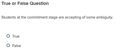 Solved True or False QuestionStudents at the commitment | Chegg.com