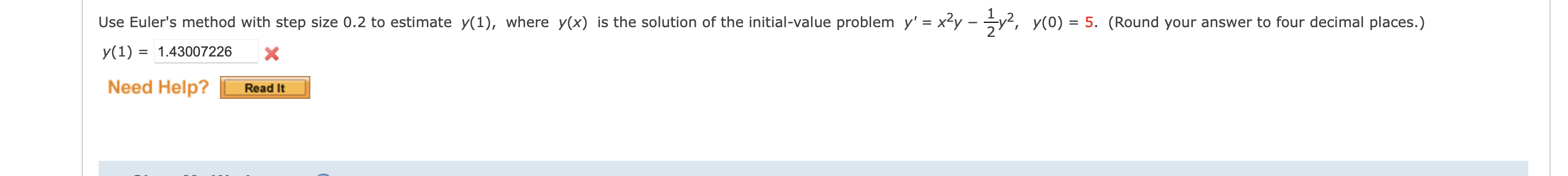 Solved Use Euler's method with step size 0.2 to estimate | Chegg.com