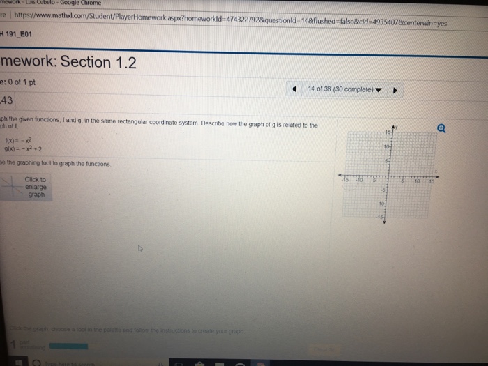 Solved Graph the given functions, f and g in the same | Chegg.com