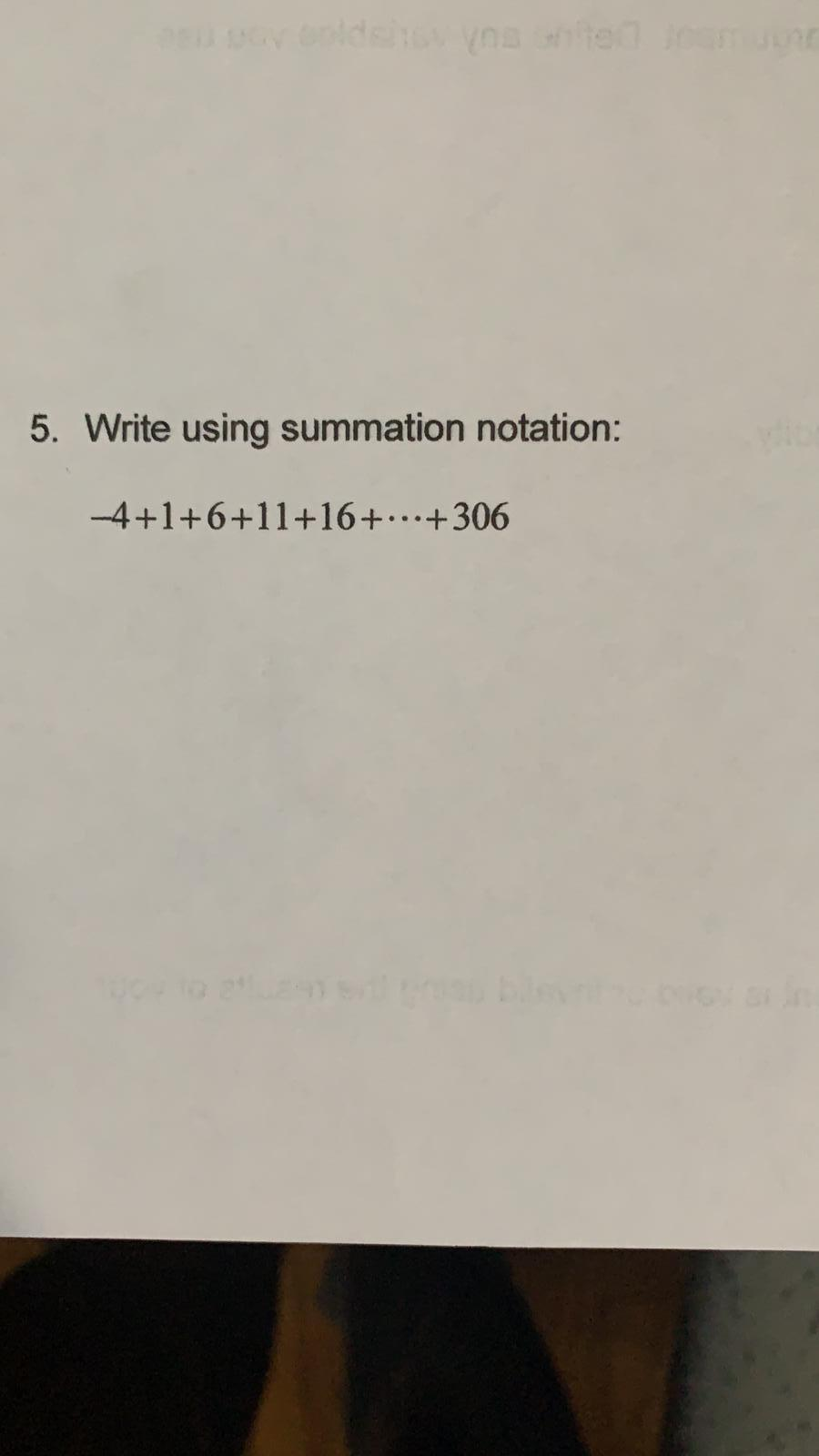Solved 5. Write using summation notation: | Chegg.com
