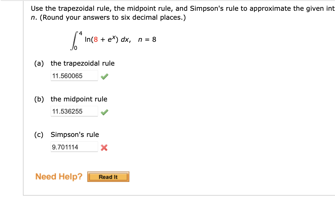 Solved Use the trapezoidal rule, the midpoint rule, and | Chegg.com