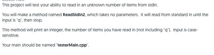 Solved This project will test your ability to read in an | Chegg.com