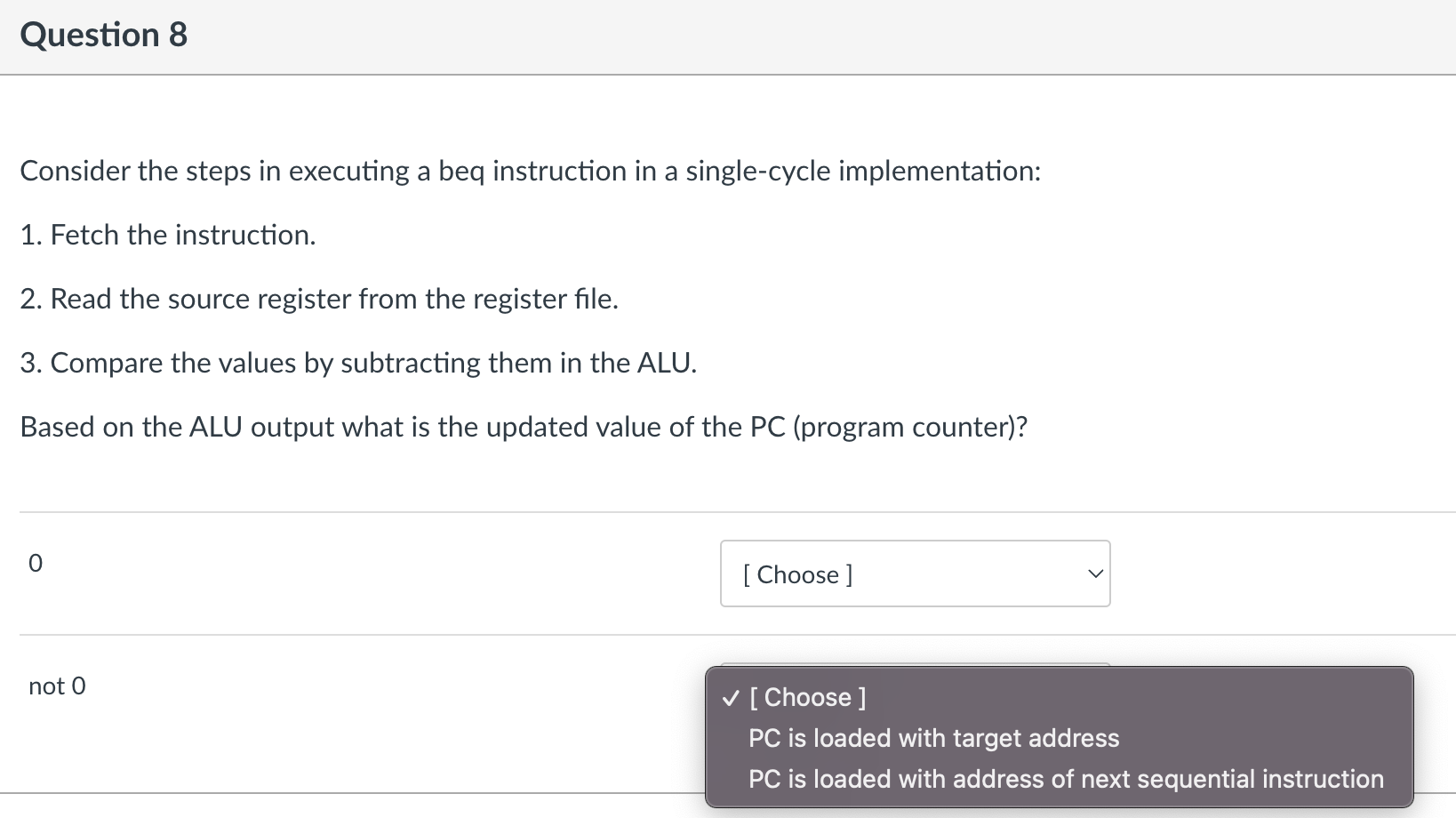 Solved Question 7 Consider a single cycle CPU with the | Chegg.com