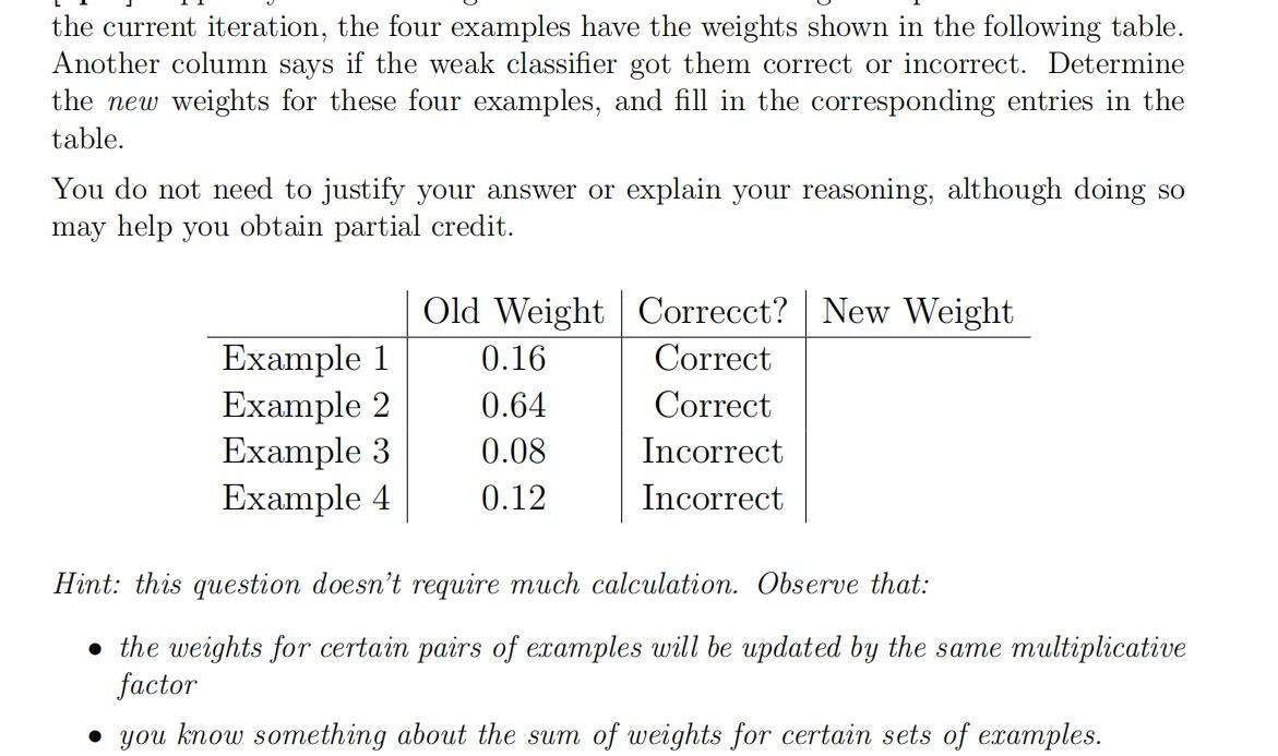 Solved the current iteration, the four examples have the | Chegg.com
