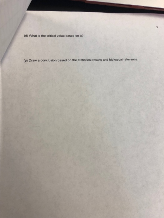 Solved 2 (c) Perform the test below (show your work) and | Chegg.com