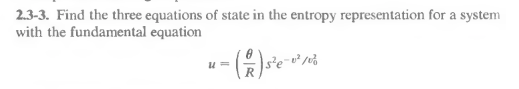 Solved 2.3-3. Find the three equations of state in the | Chegg.com