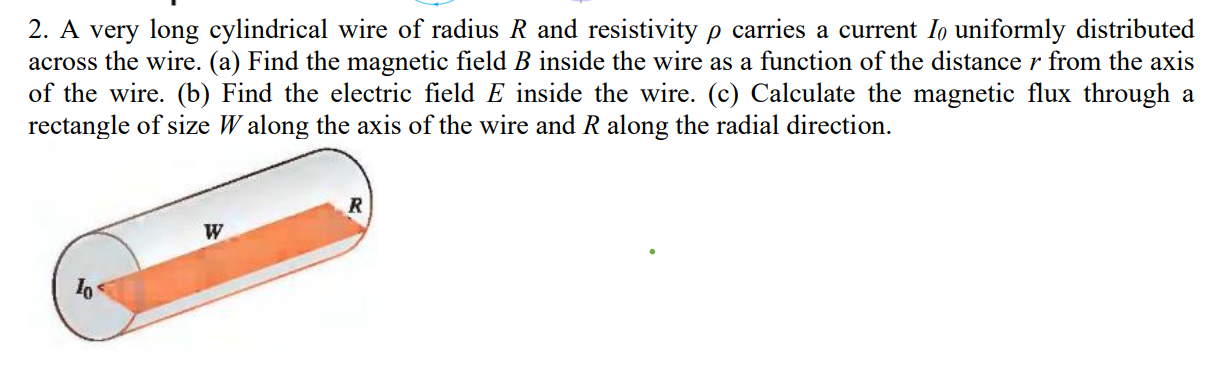 Solved 2. ﻿A very long cylindrical wire of radius \( ﻿R \) | Chegg.com