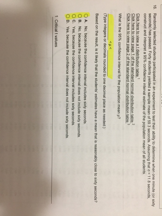 Solved Randomly selected students participated in an | Chegg.com
