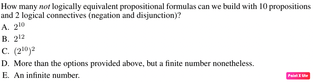 Solved How many not logically equivalent propositional | Chegg.com
