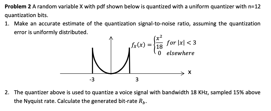 Solved Problem 2 A random variable X with pdf shown below is | Chegg.com