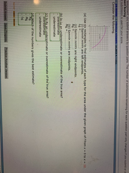 Solved yoù s Consider the following (a) Use six rectangles | Chegg.com
