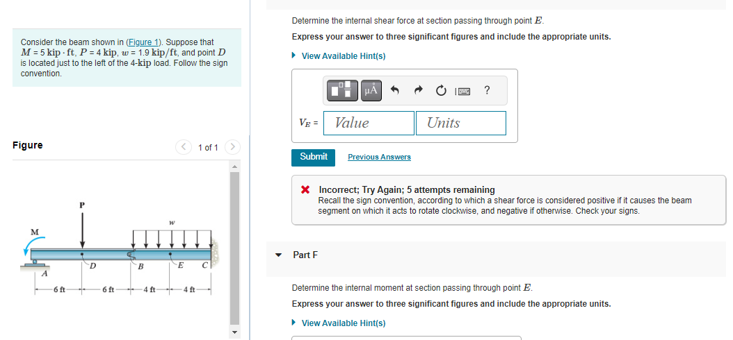 Solved Determine the internal normal force at section | Chegg.com