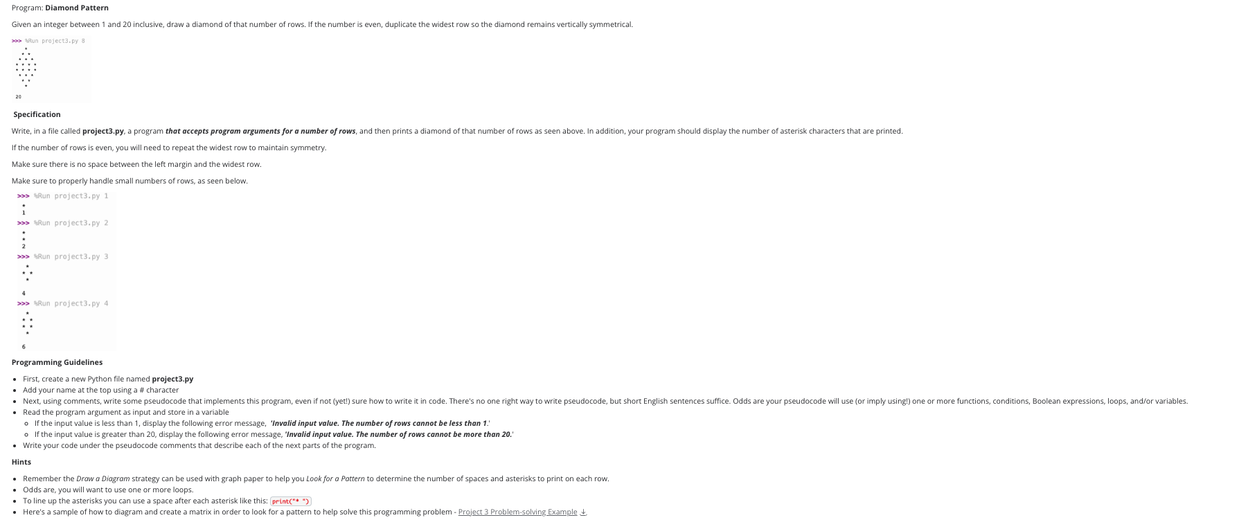 Solved Given an integer between 1 and 20 inclusive, draw a | Chegg.com
