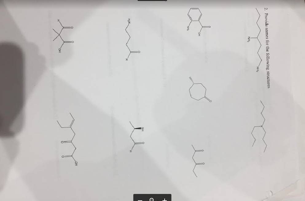 Solved 2. Provide names for the following structures. NHa | Chegg.com