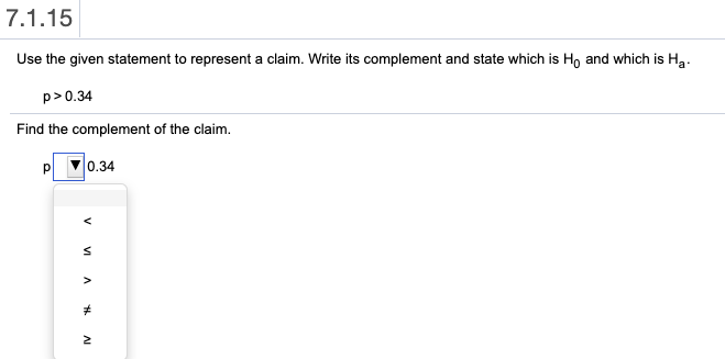 Solved Use the given statement to represent a claim. Write | Chegg.com