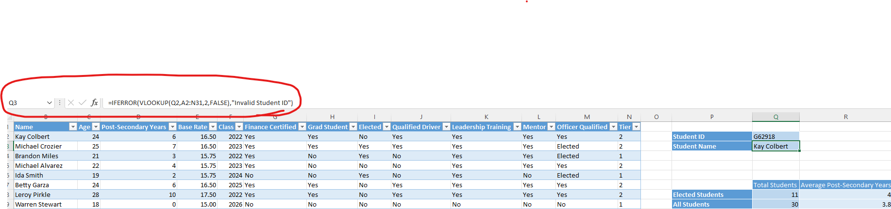 Solved What's the function of Q3 & R8 at the Excel Module 7: | Chegg.com