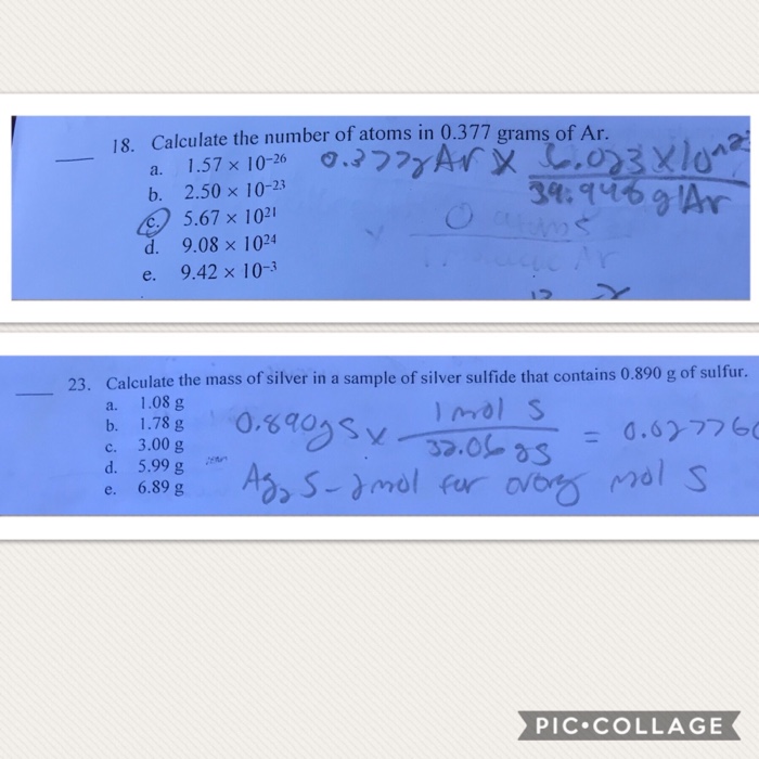 Solved 18. Calculate the number of atoms in 0.377 grams of | Chegg.com