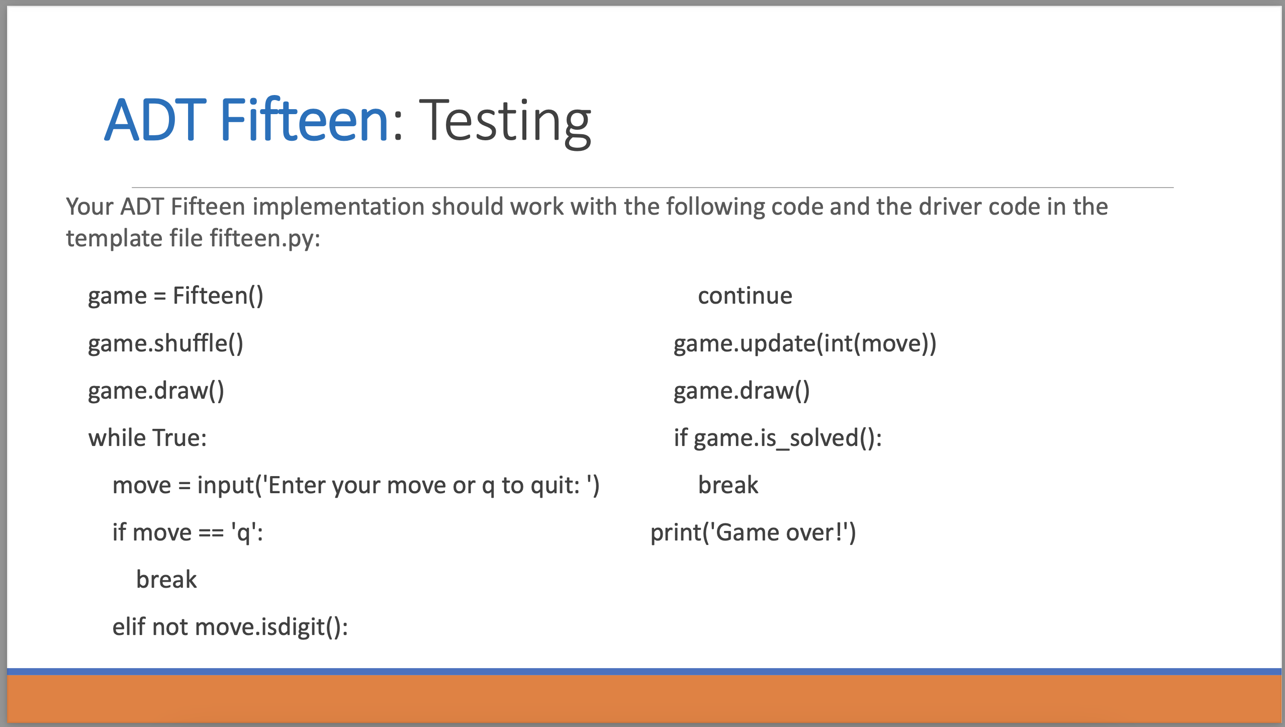 Solved Complete game.py according to the specifications | Chegg.com