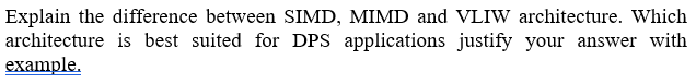 Solved Explain the difference between SIMD, MIMD and VLIW | Chegg.com Solved Explain the difference between SIMD, MIMD and VLIW | Chegg.com