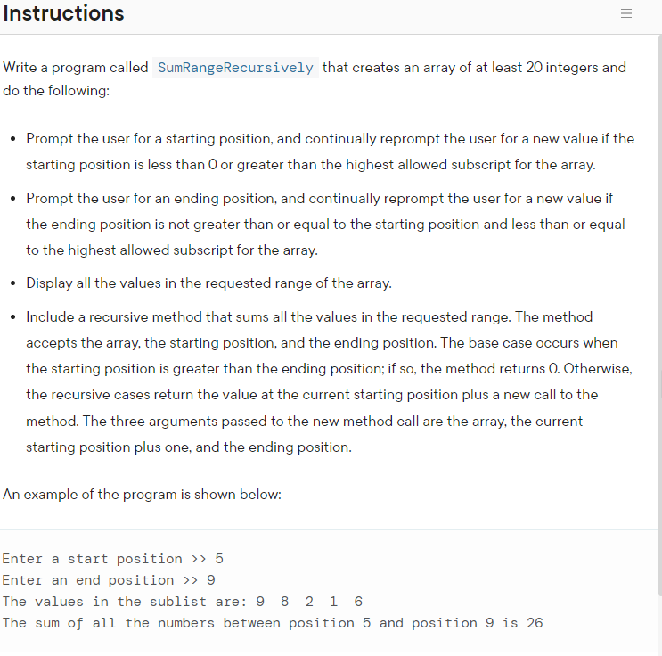 Solved Write a program called that creates an array of at | Chegg.com