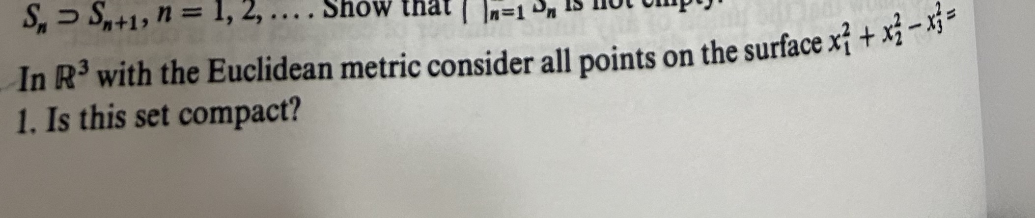 Solved In R3 with the Euclidean metric consider all points | Chegg.com