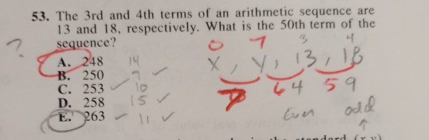 Solved 53. The 3rd and 4th terms of an arithmetic sequence | Chegg.com