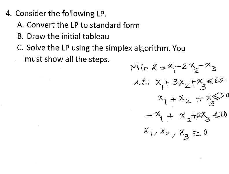 4. Consider the following LP. A. Convert the LP to | Chegg.com