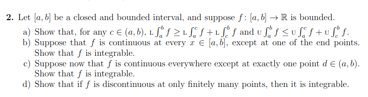 Solved a L 2. Let [a, b] be a closed and bounded interval, | Chegg.com