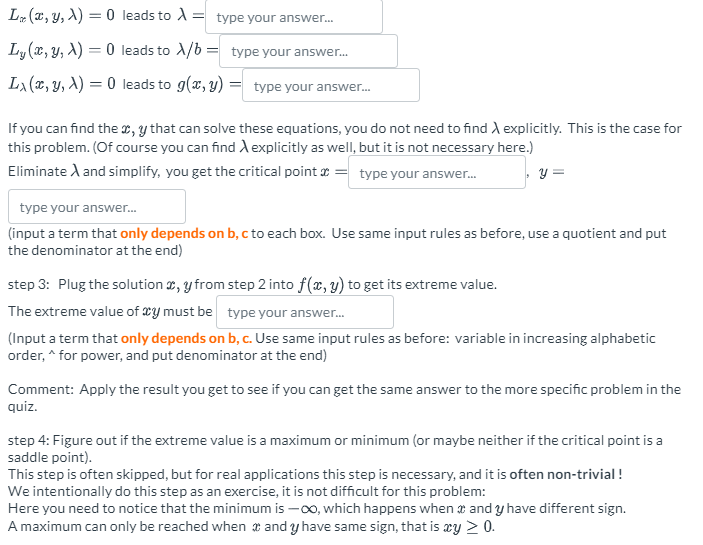 Solved Apply Lagrange Multiplier Technique To Solve The