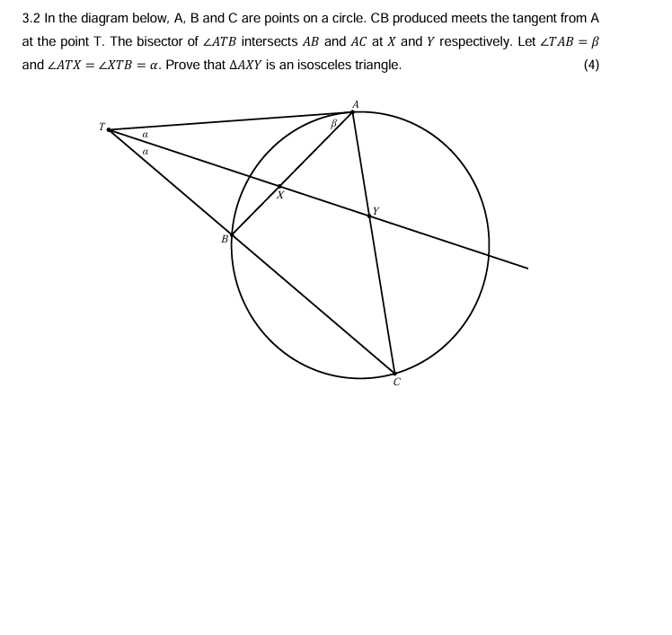 Solved 3.2 In ﻿the diagram below, A,B ﻿and C ﻿are points on | Chegg.com