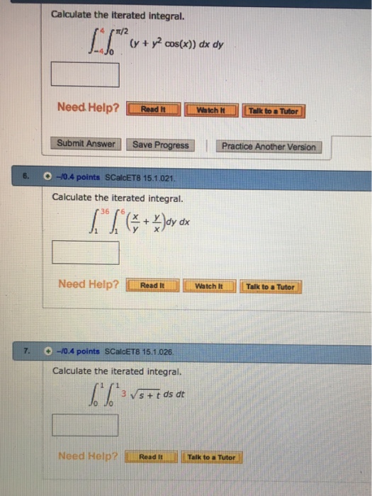 Solved Calculate the iterated integral. (y+y2 cos(x)) dx dy | Chegg.com