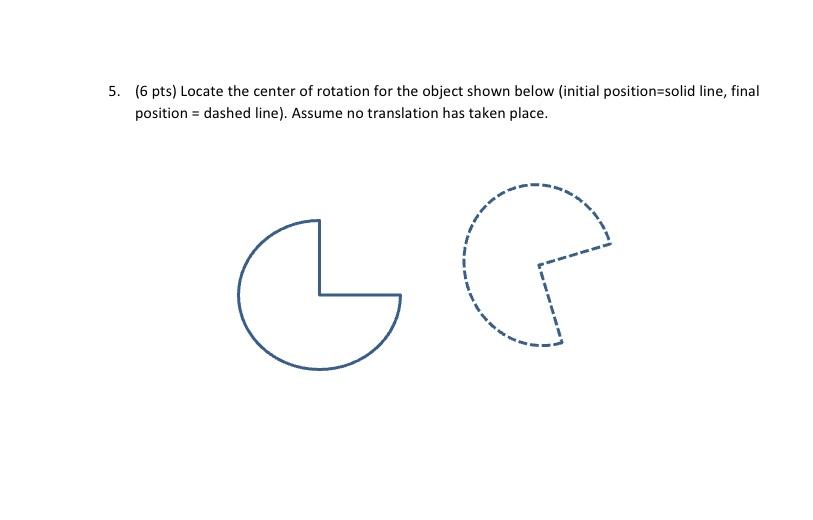 Solved (6 pts) Locate the center of rotation for the object | Chegg.com