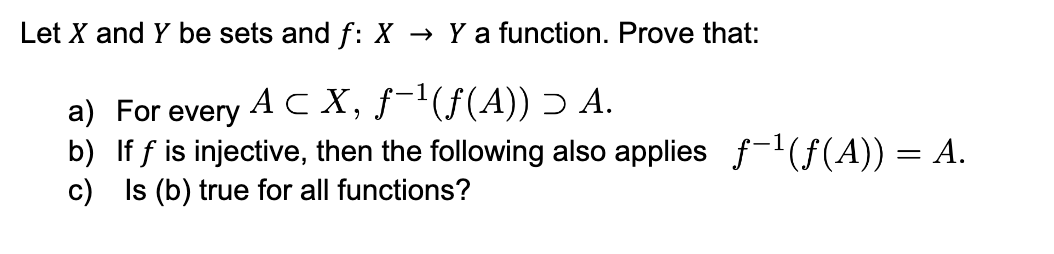 Solved Let x ﻿and Y ﻿be sets and f:x→Y ﻿a function. Prove | Chegg.com