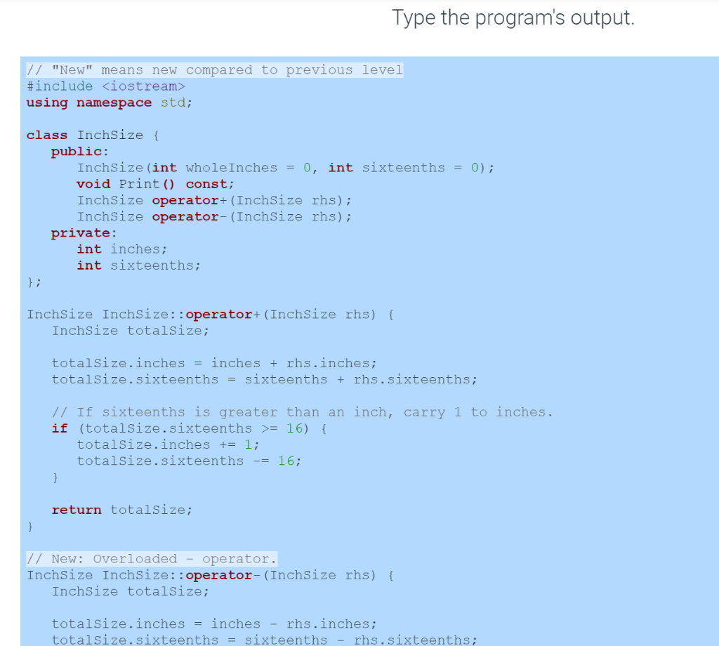 Solved Type the program's output. // "New" means new | Chegg.com