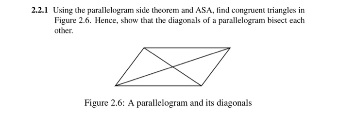 Solved Using the parallelogram side theorem and ASA, find | Chegg.com