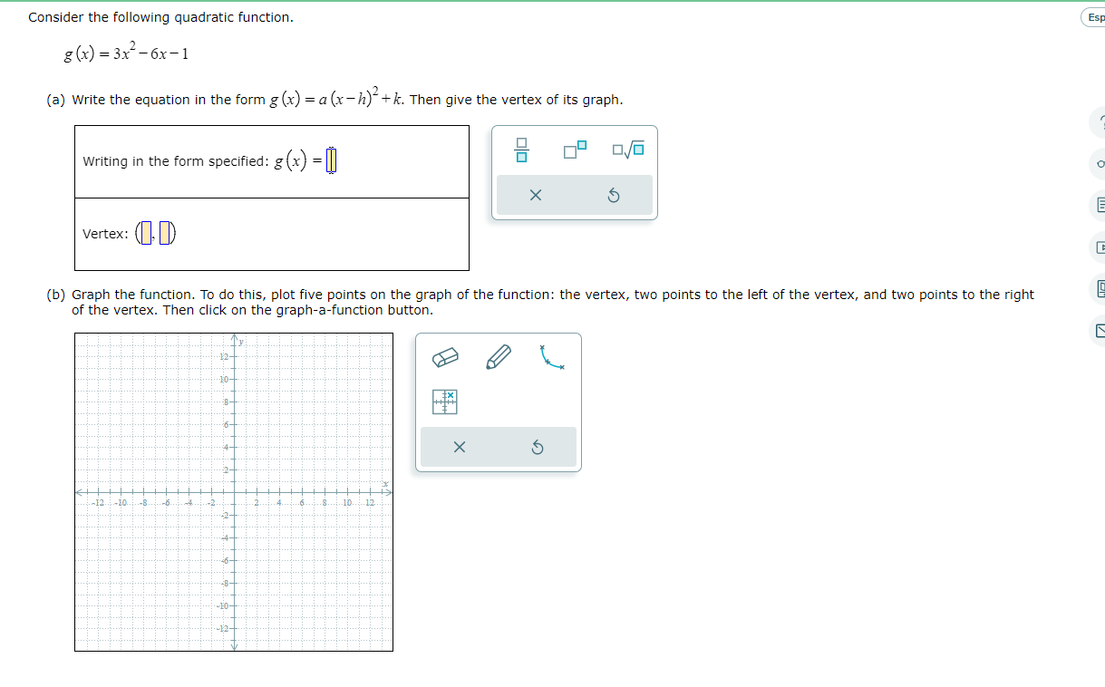 Solved Consider the following quadratic function. | Chegg.com