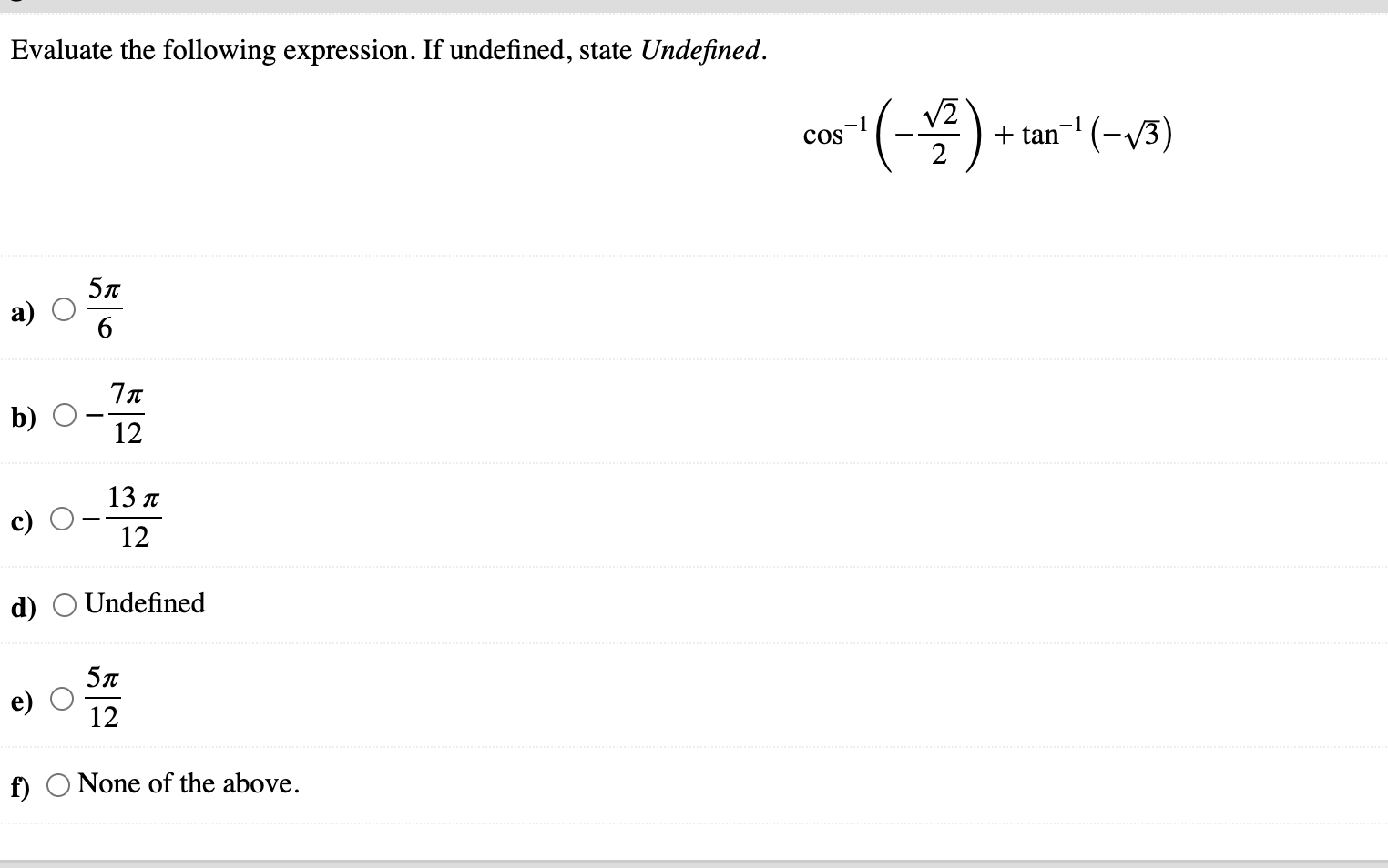Solved Evaluate the following expression. If undefined, | Chegg.com