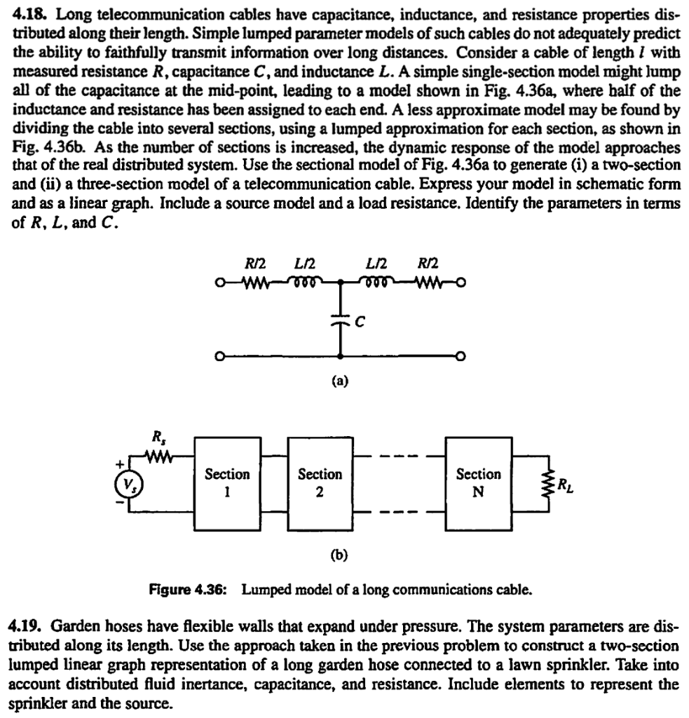 4.18. Long telecommunication cables have capacitance, | Chegg.com