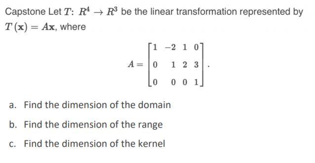 Solved Capstone Let T: R4 +R be the linear transformation | Chegg.com