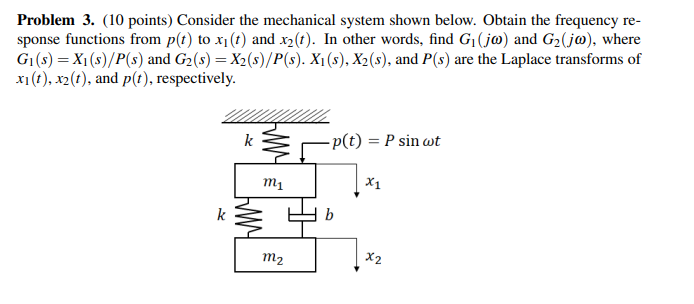 Solved Problem 3. (10 points) Consider the mechanical system | Chegg.com