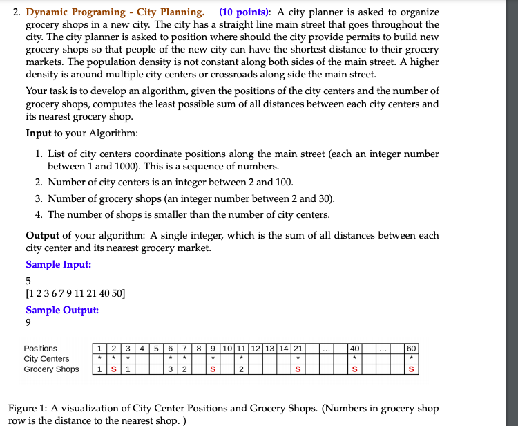 2. Dynamic Programing - City Planning. (10 points): A | Chegg.com
